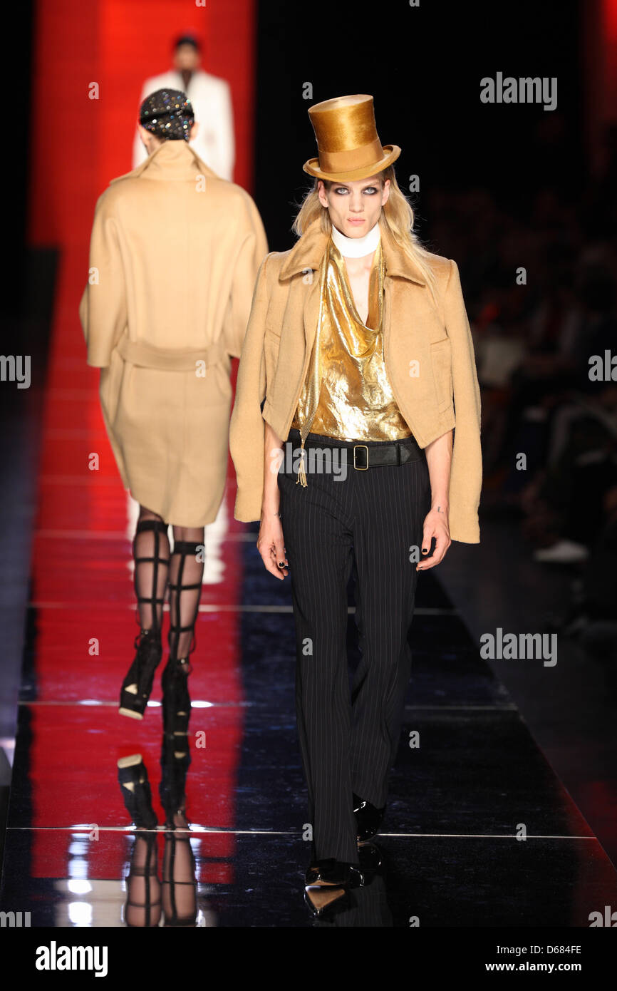 Models wearing creations of French designer Jean Paul Gaultier as part ...
