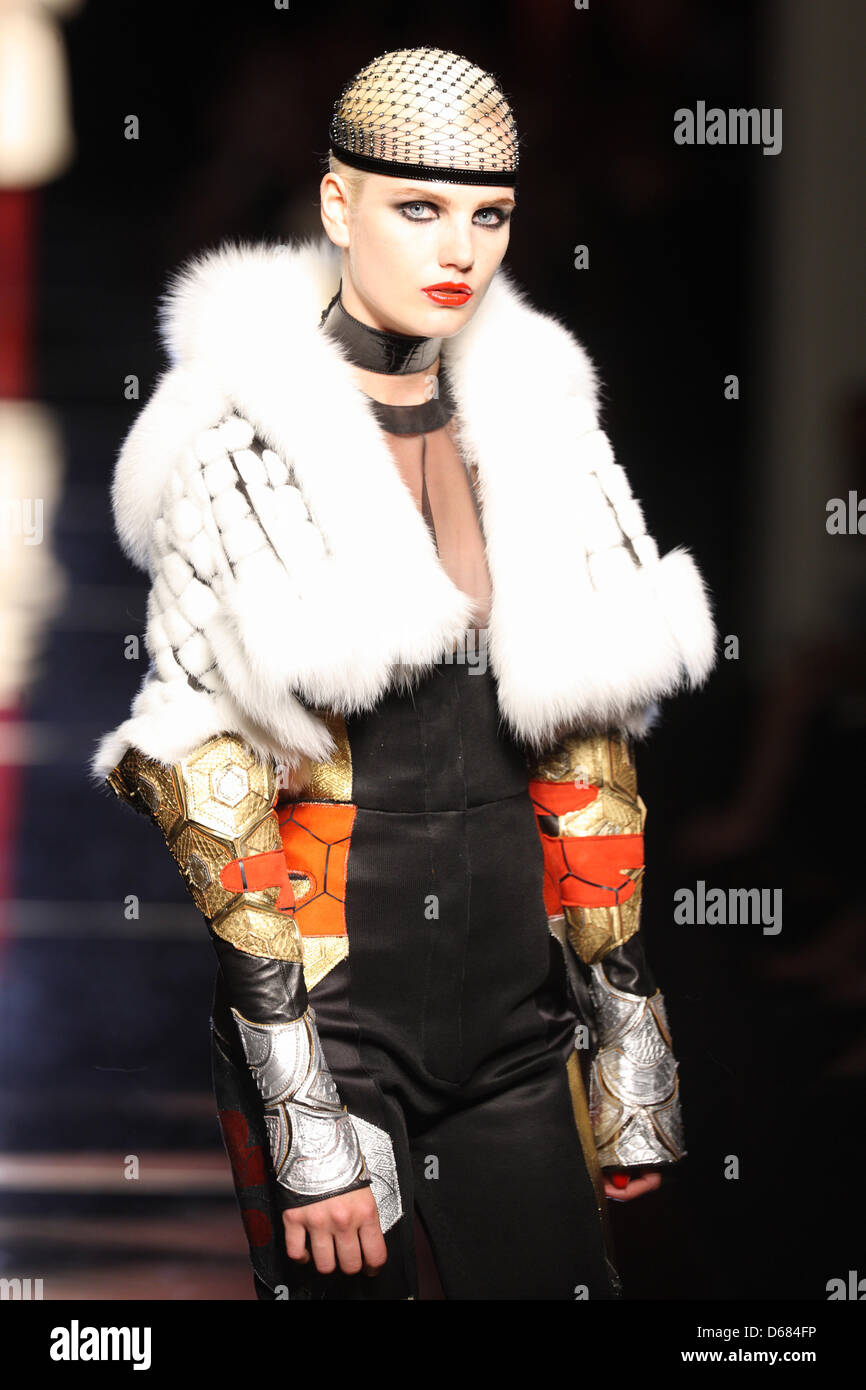 A model wears a creation by French designer Jean Paul Gaultier as part ...