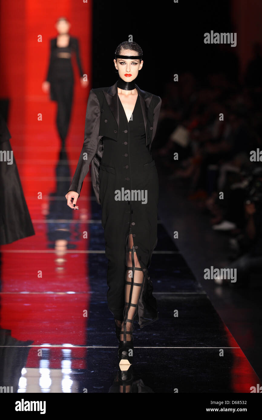 A model wears a creation by French designer Jean Paul Gaultier as part ...
