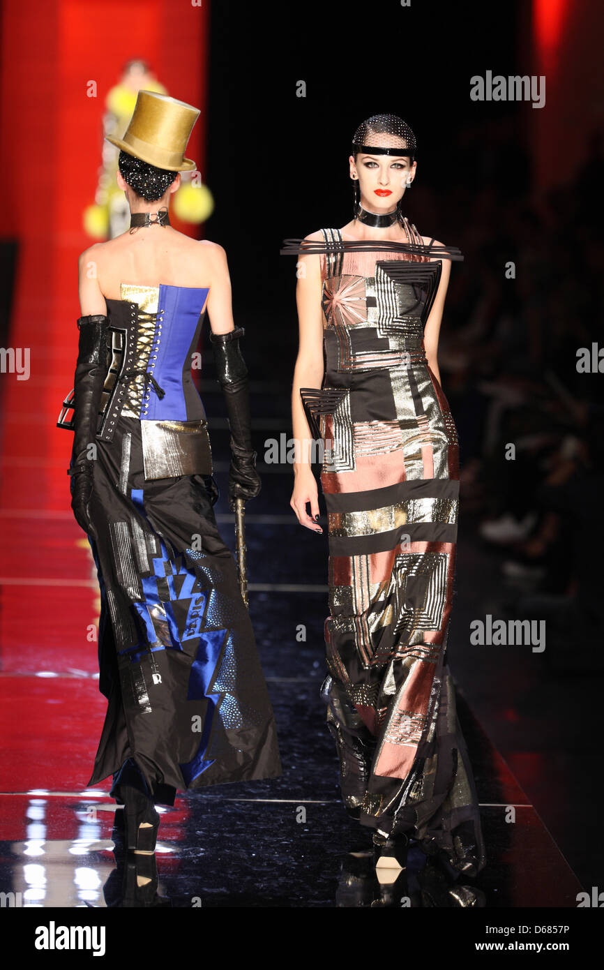 A model wears a creation by French designer Jean Paul Gaultier as part ...