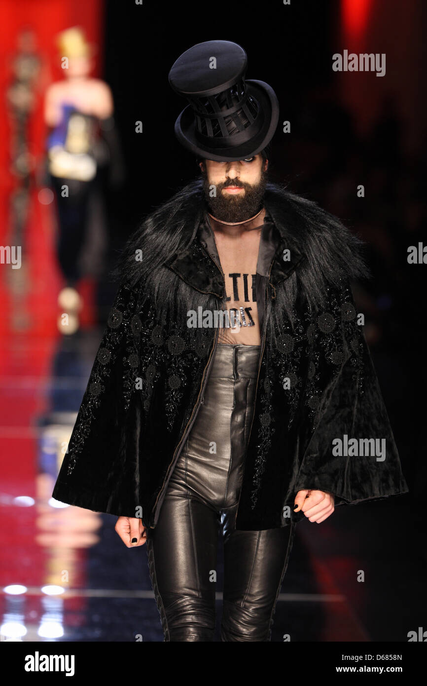 A model wears a creation by French designer Jean Paul Gaultier as part ...