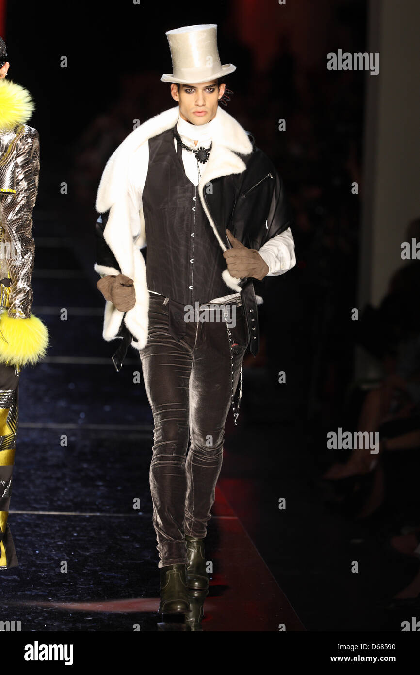 A model wears a creation by French designer Jean Paul Gaultier as part ...