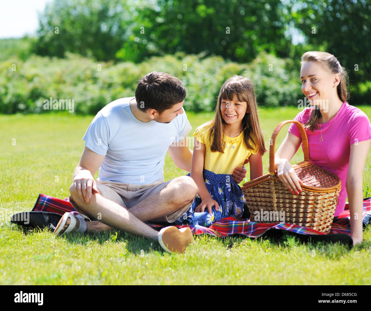 Family on picnic Stock Photo - Alamy