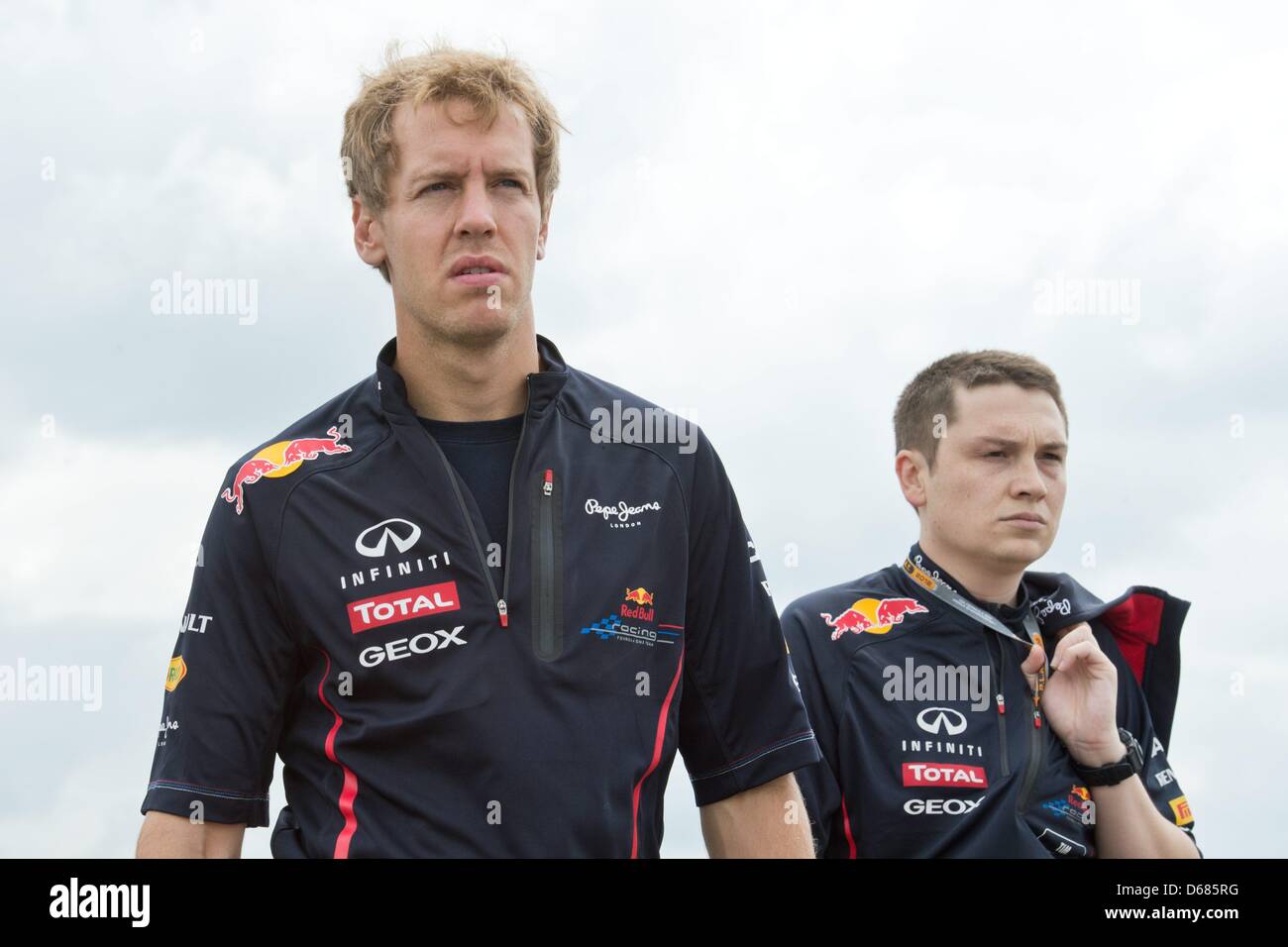 German Formula One driver Sebastian Vettel of Red Bull and his his ...