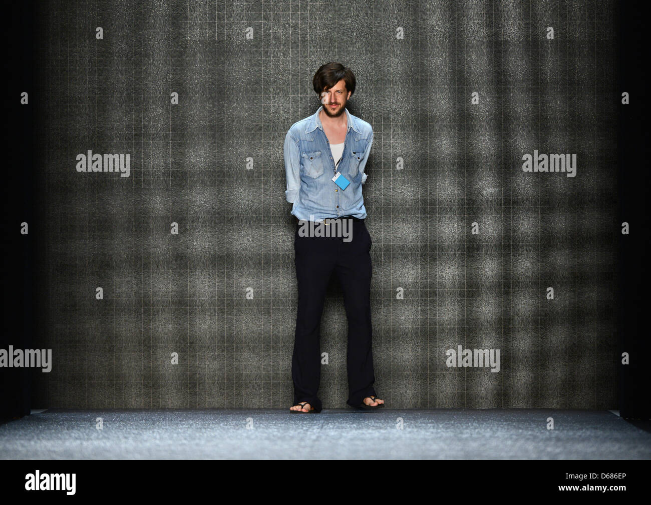 German designer Michael Sontag appears on stage after the Michael ...