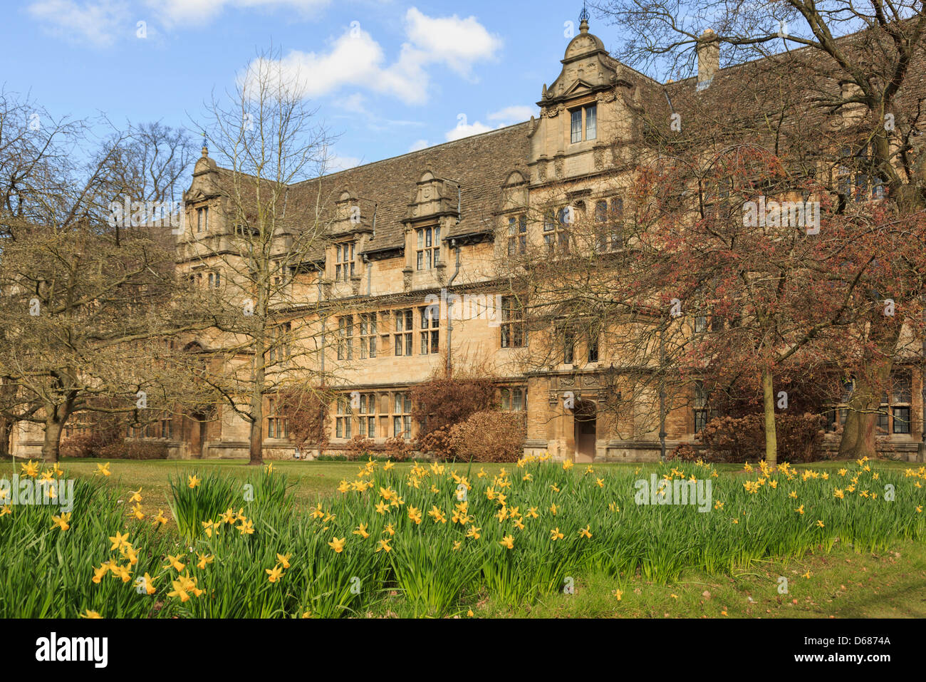 Trinity College Jackson building across front quadrangle garden with ...