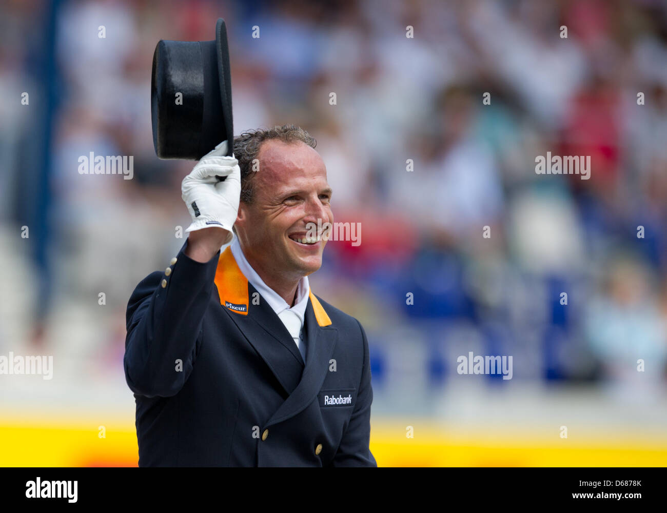 Dutch dressage rider Patrick van der Meer on his horse Uzzo during the ...