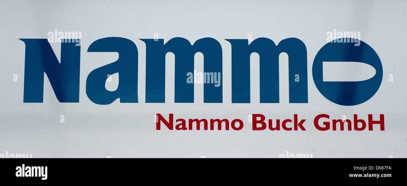 The logo of the munition disposal company Nammo Buck is pictured in ...