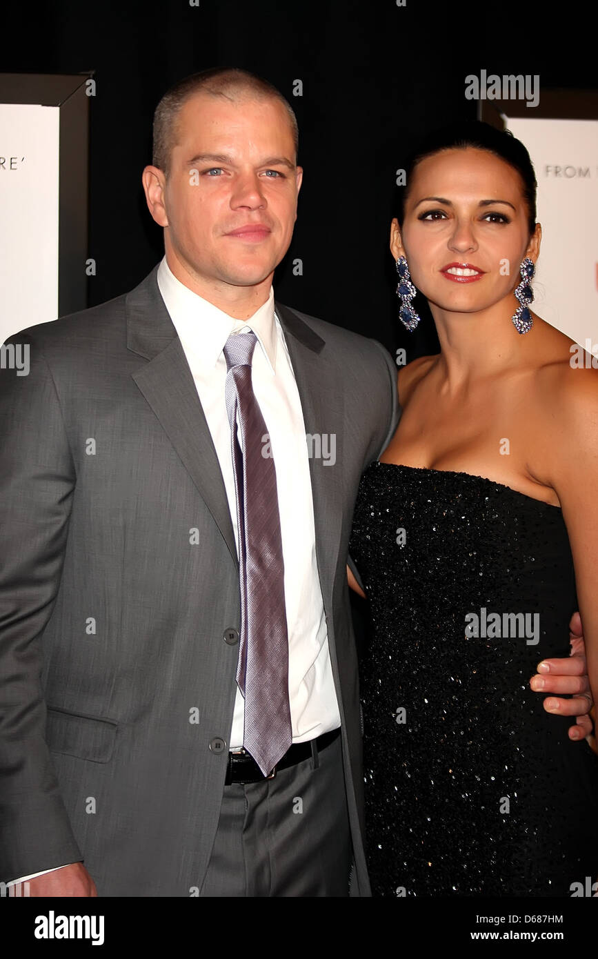 Matt Damon and Luciana Barroso New York premiere of 'We Bought a Zoo ...