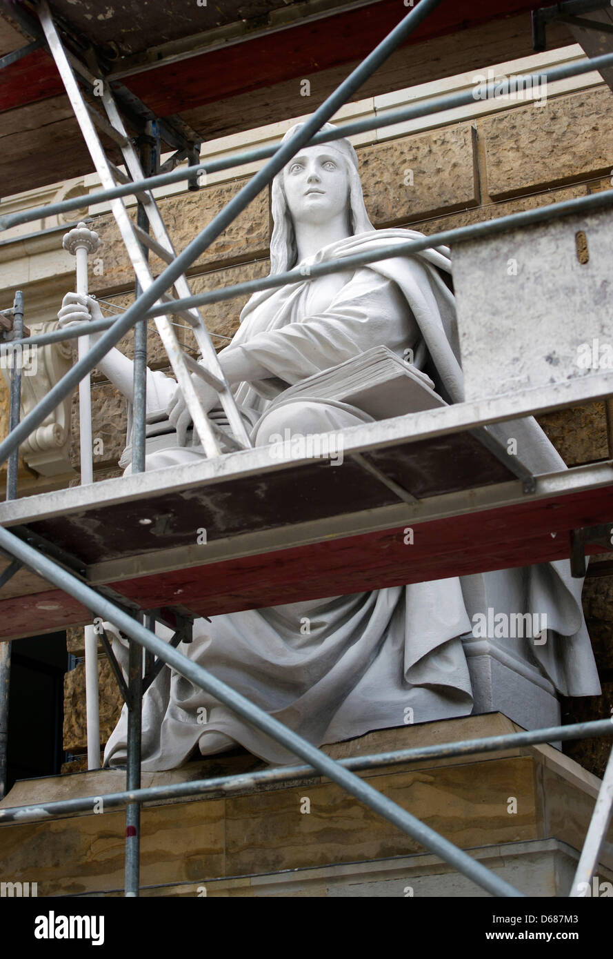 Lady Justice, the personification of justice, is scene behind ...