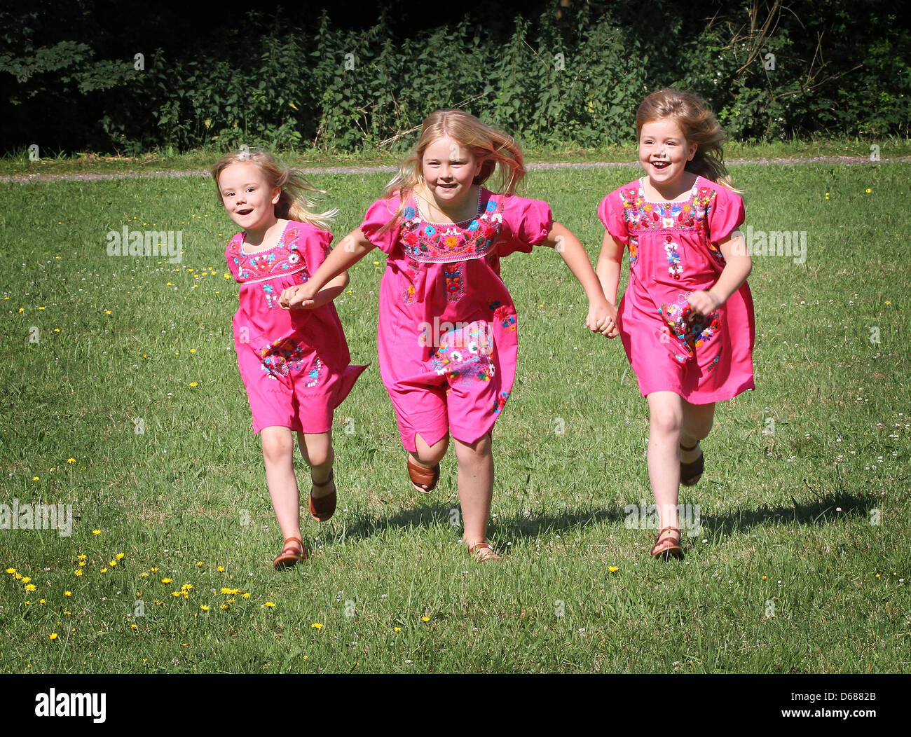 Dutch Princess Amalia (C) poses with her sisters Princess Ariane (L ...