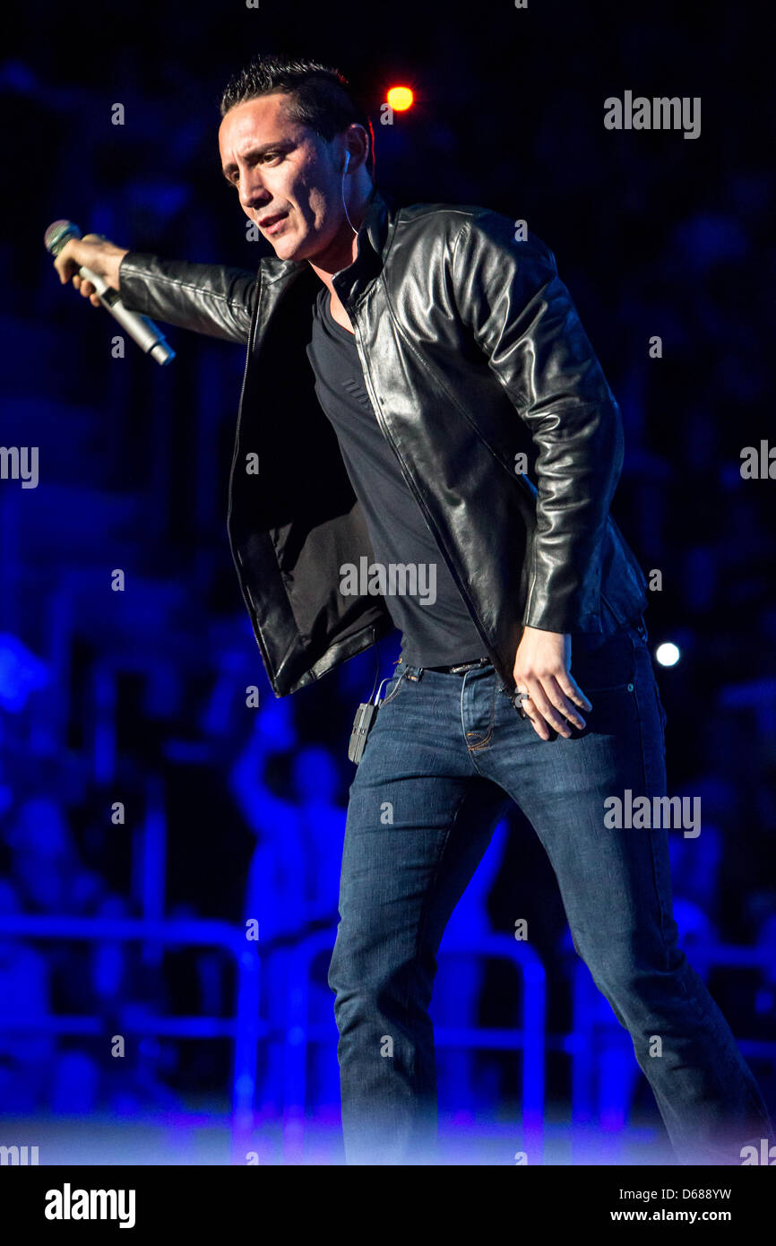 Assago, Milan, ITALY. 14 April 2013. The italian pop band Modà performs ...