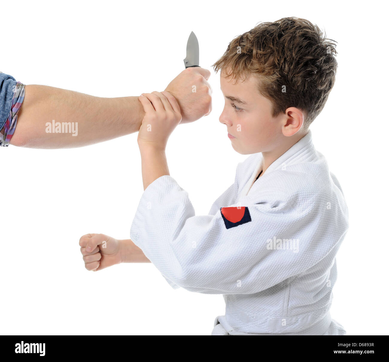 Young boy training karate Stock Photo - Alamy