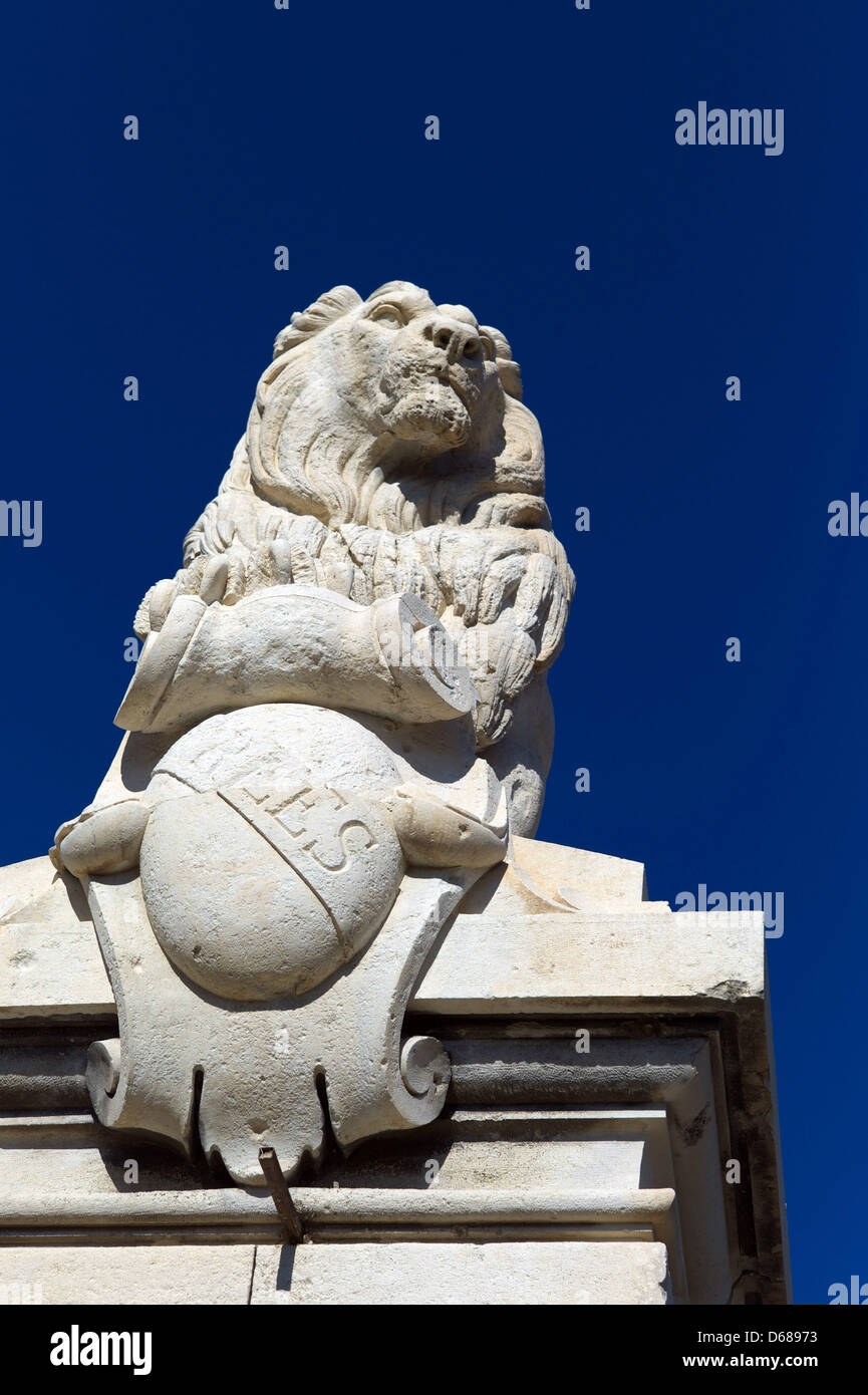 The heraldic lion of Arles, France, 02 July 2012. Arles is a city in ...