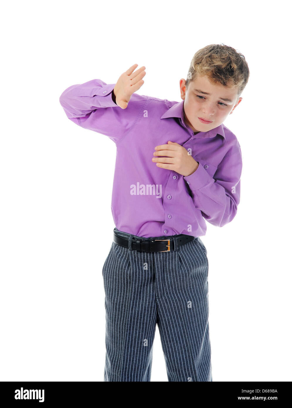 Scared Little Boy Stock Photo - Alamy
