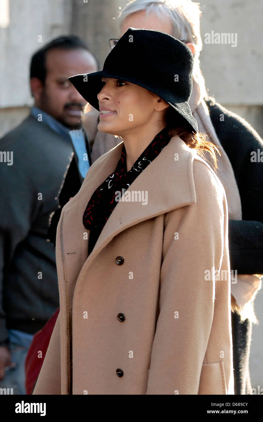 Eva Mendes visiting the Catacombs of Paris during an afternoon of ...
