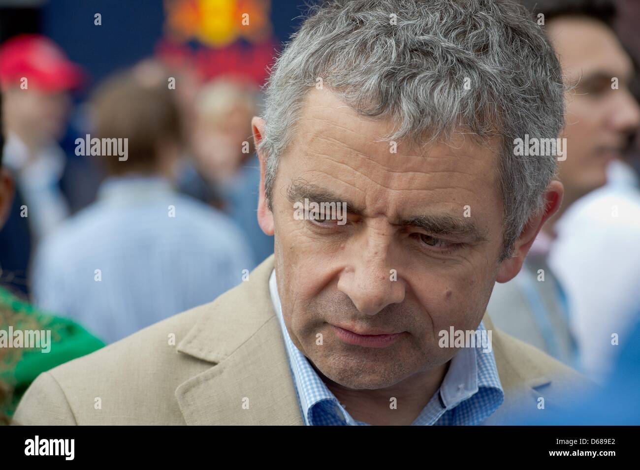 British comedian Rowan Atkinson pictured in the paddock at the ...