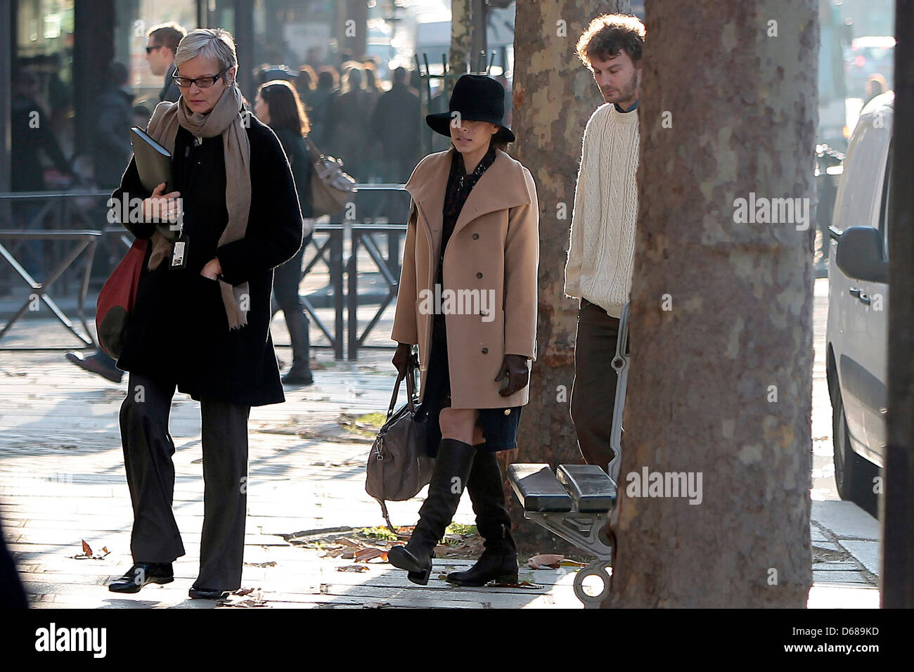 Eva Mendes visiting the Catacombs of Paris during an afternoon of ...
