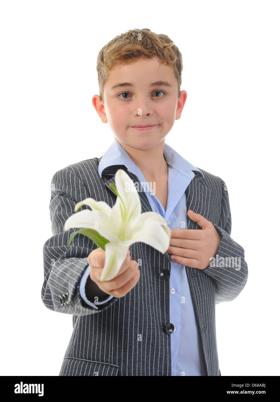 boy with flower Stock Photo - Alamy