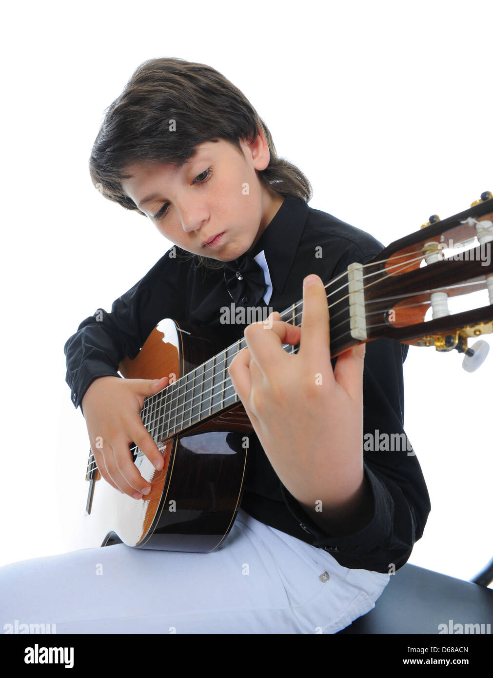 Little boy musician playing guitar Stock Photo - Alamy