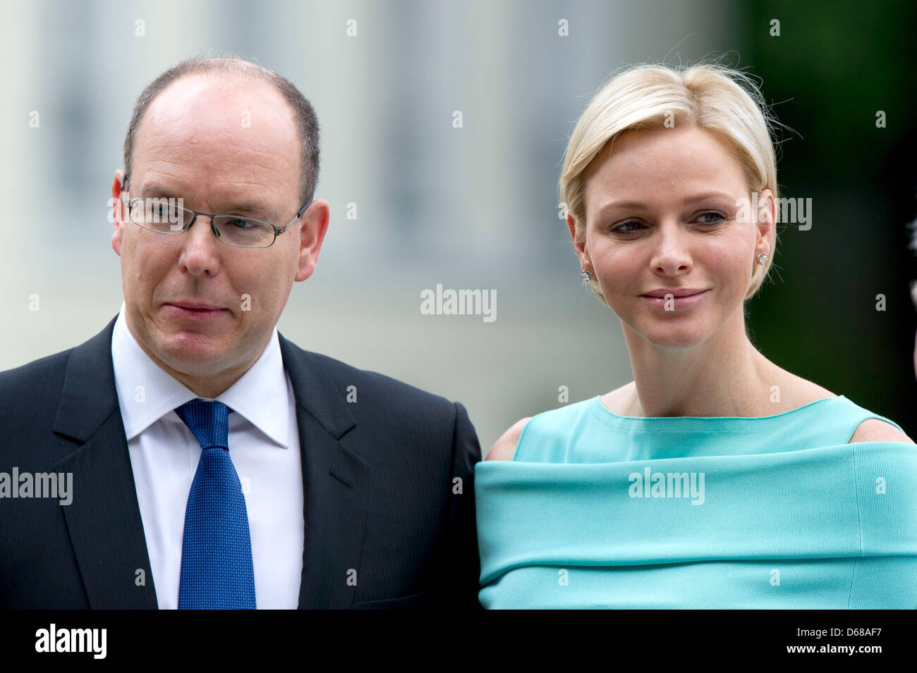 Prince Albert of Monaco and his wife Charlene are pictured in the ...