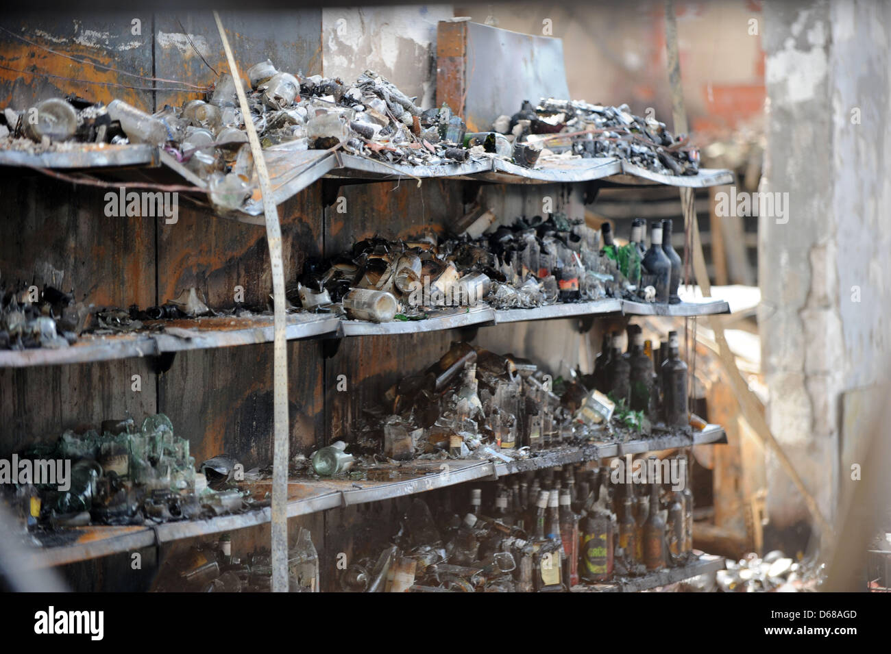The burnt out shopping centre is seen in Schoeppenstedt, Germany, 09 ...