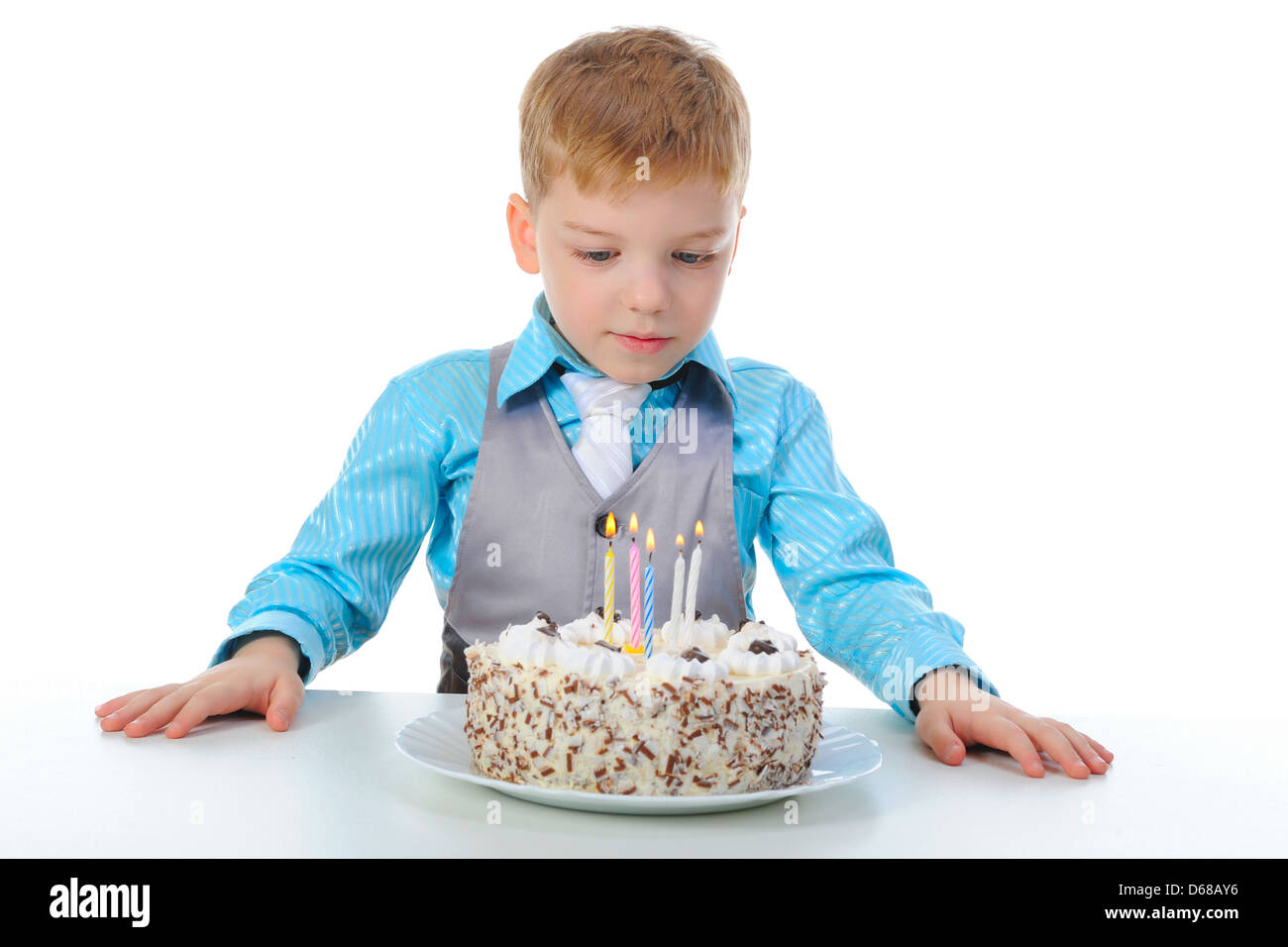 Beautiful little boy celebrates birthday Stock Photo - Alamy