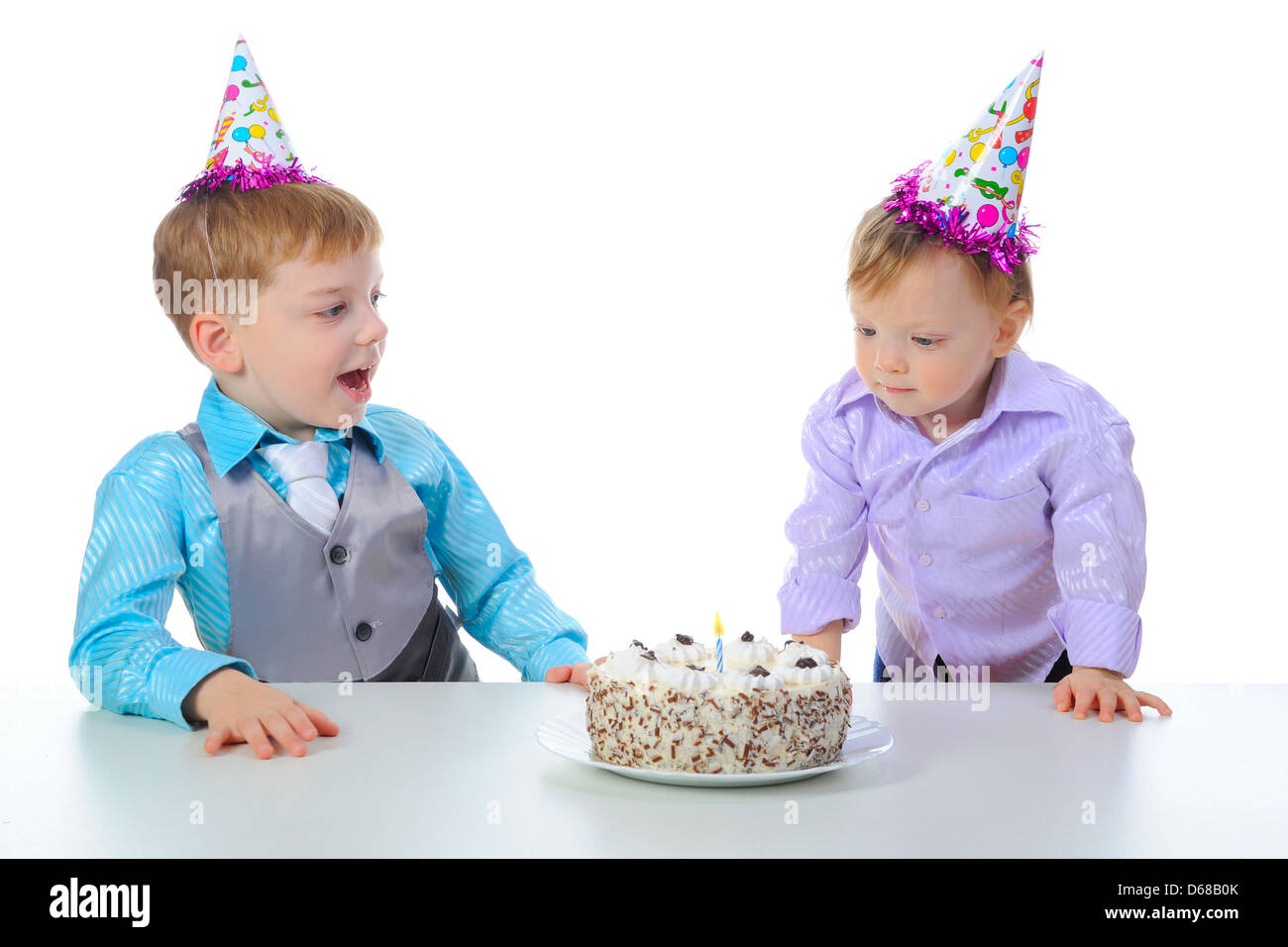 Beautiful little boy celebrates birthday Stock Photo - Alamy