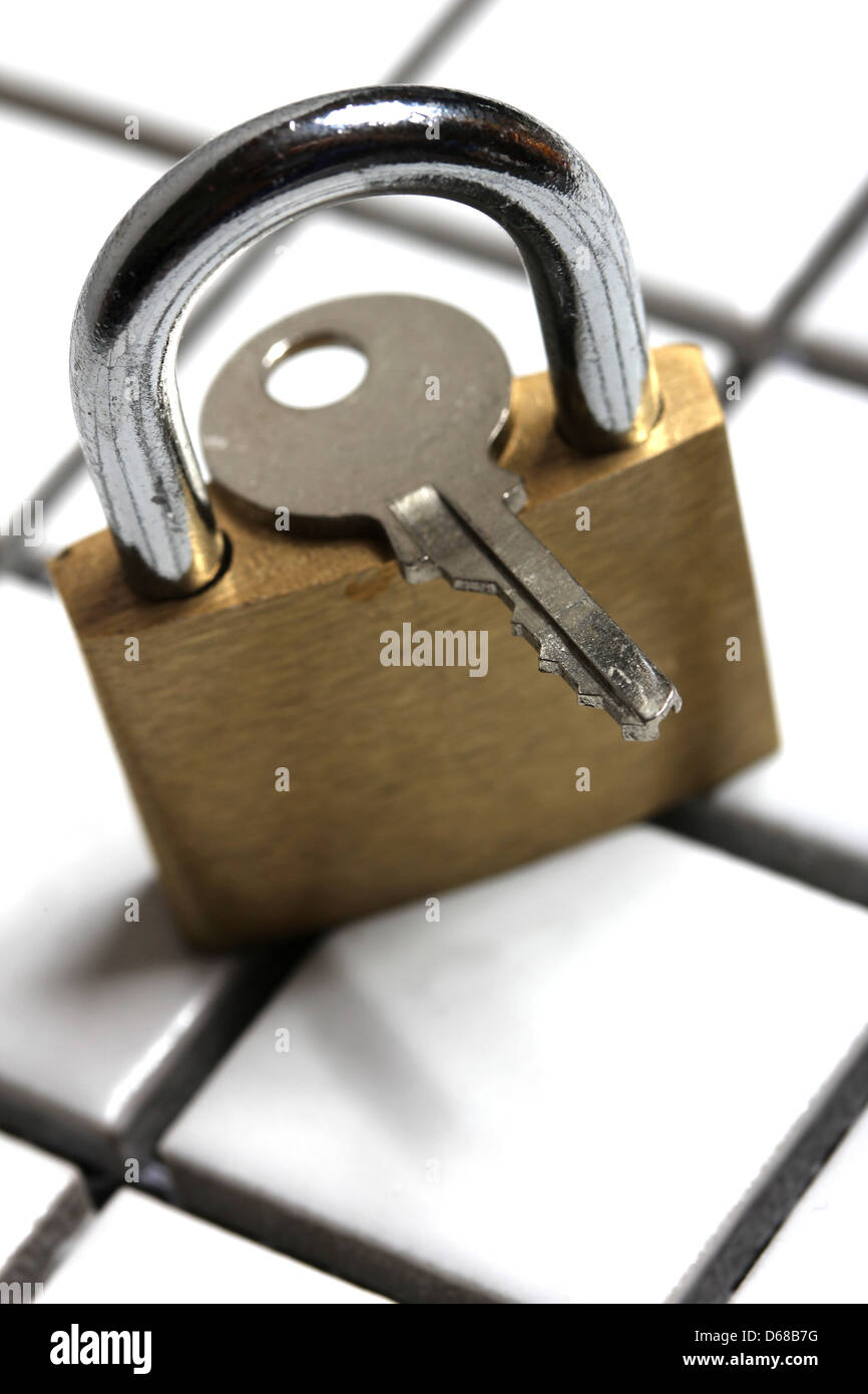 padlock with key Stock Photo - Alamy