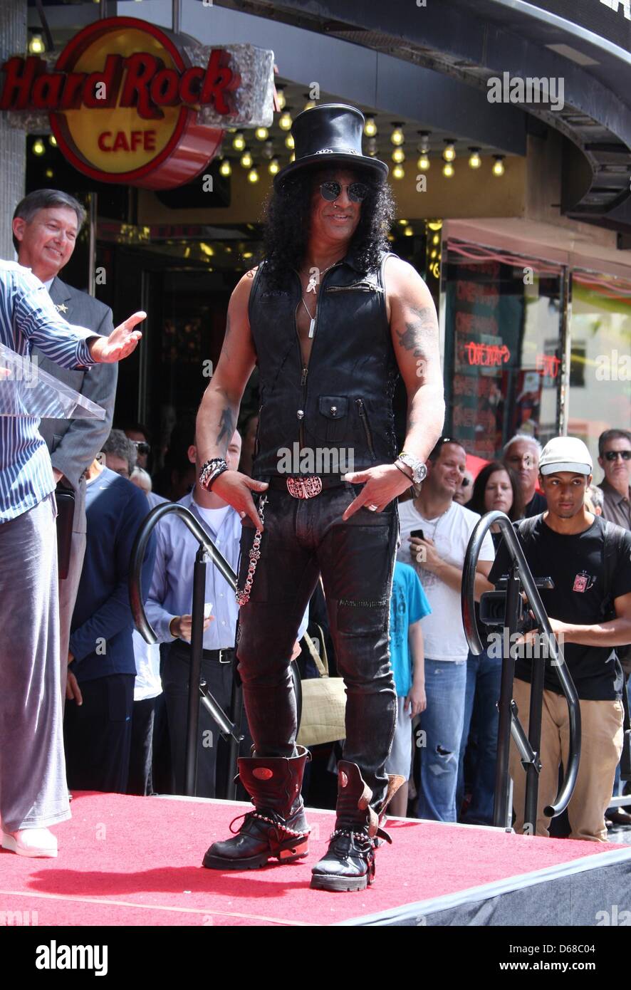 US musician Slash poses during his star ceremony on the Hollywood Walk ...