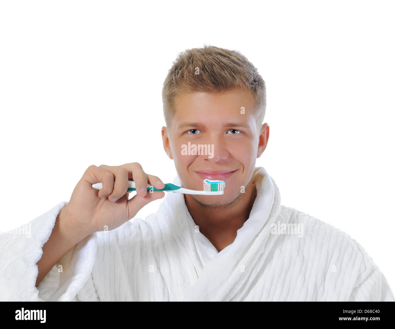 Man brushing his teeth Stock Photo - Alamy