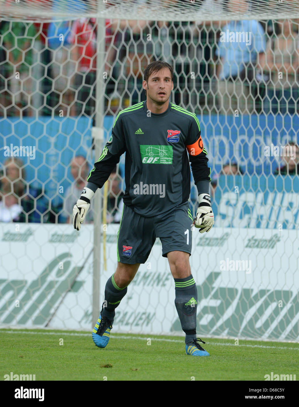Unterhaching's goalkeeper Stefan Riederer is pictured during the soccer ...