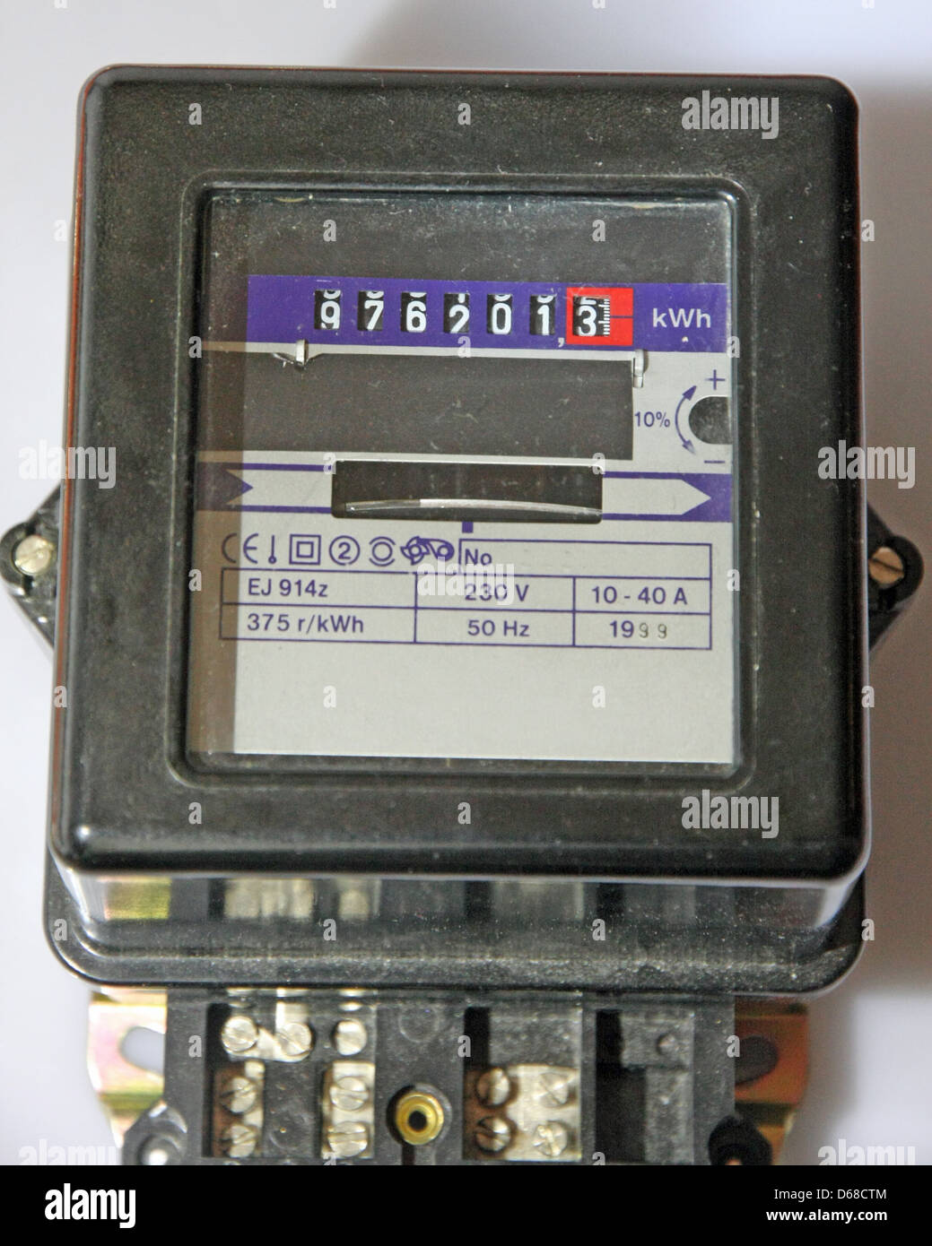 electrical energy meter for the detection of consumption Stock Photo ...