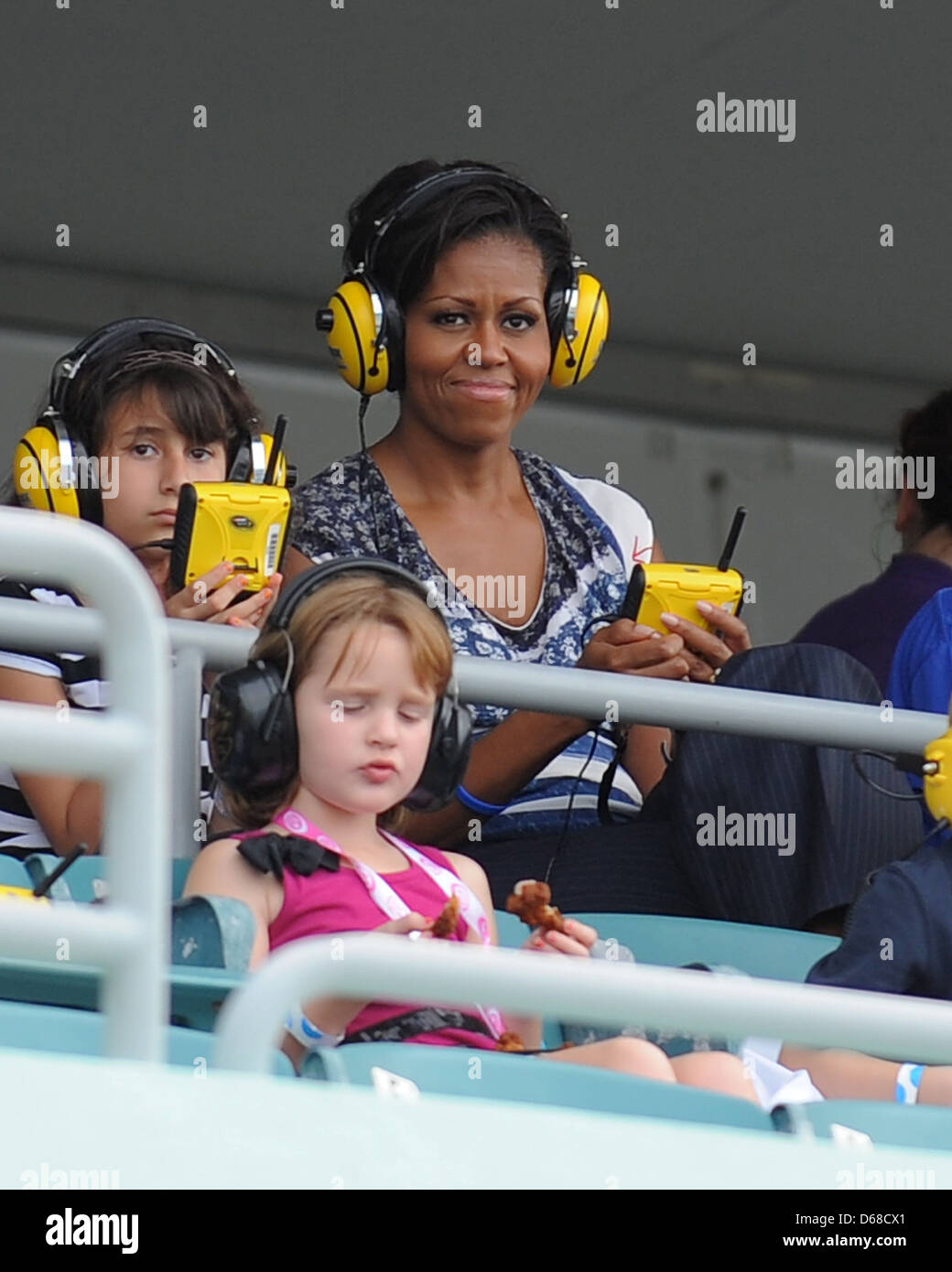 First Lady Michelle Obama appears at the Ford 400 at the Homestead ...