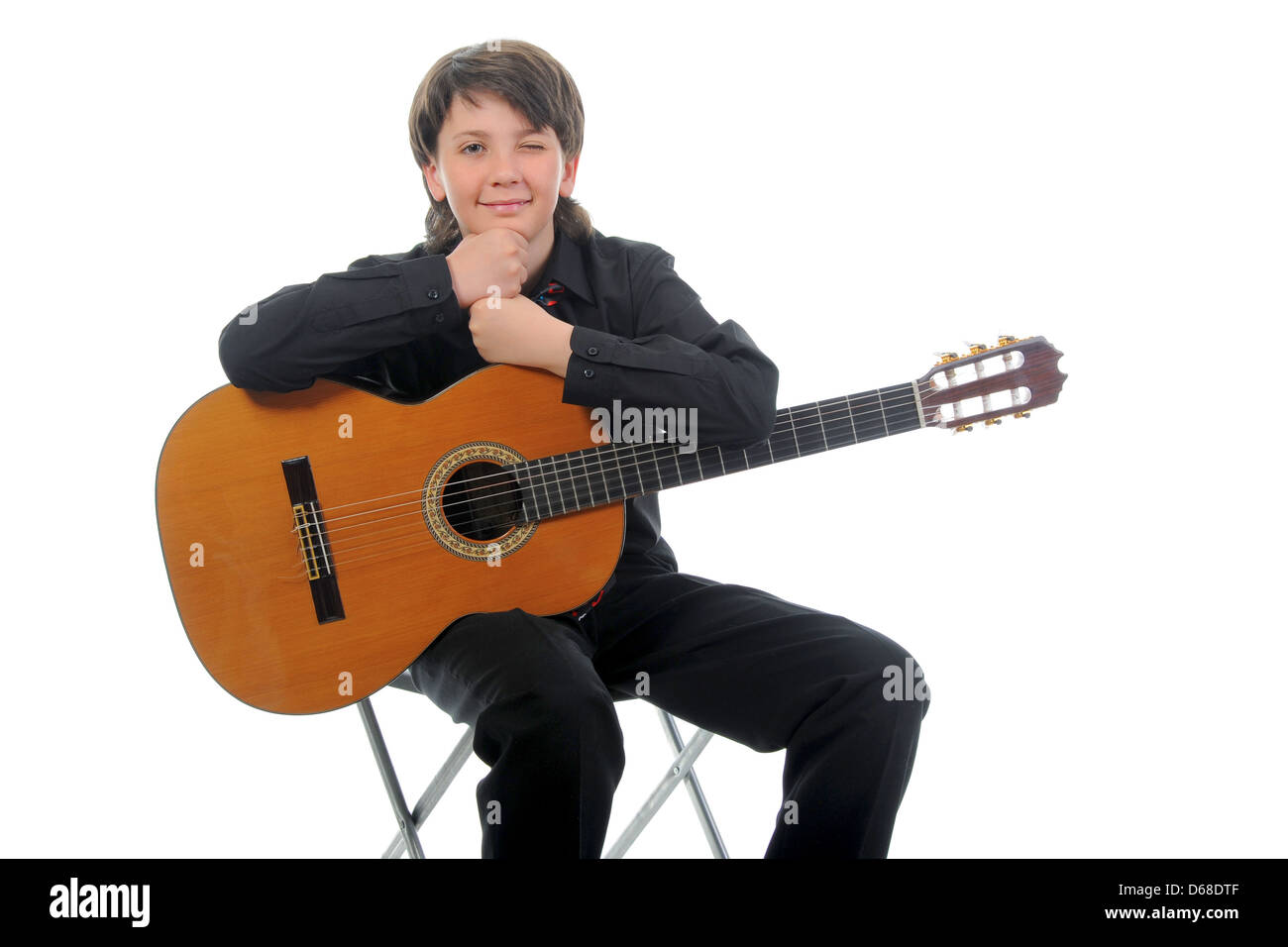 Little boy musician playing guitar Stock Photo - Alamy
