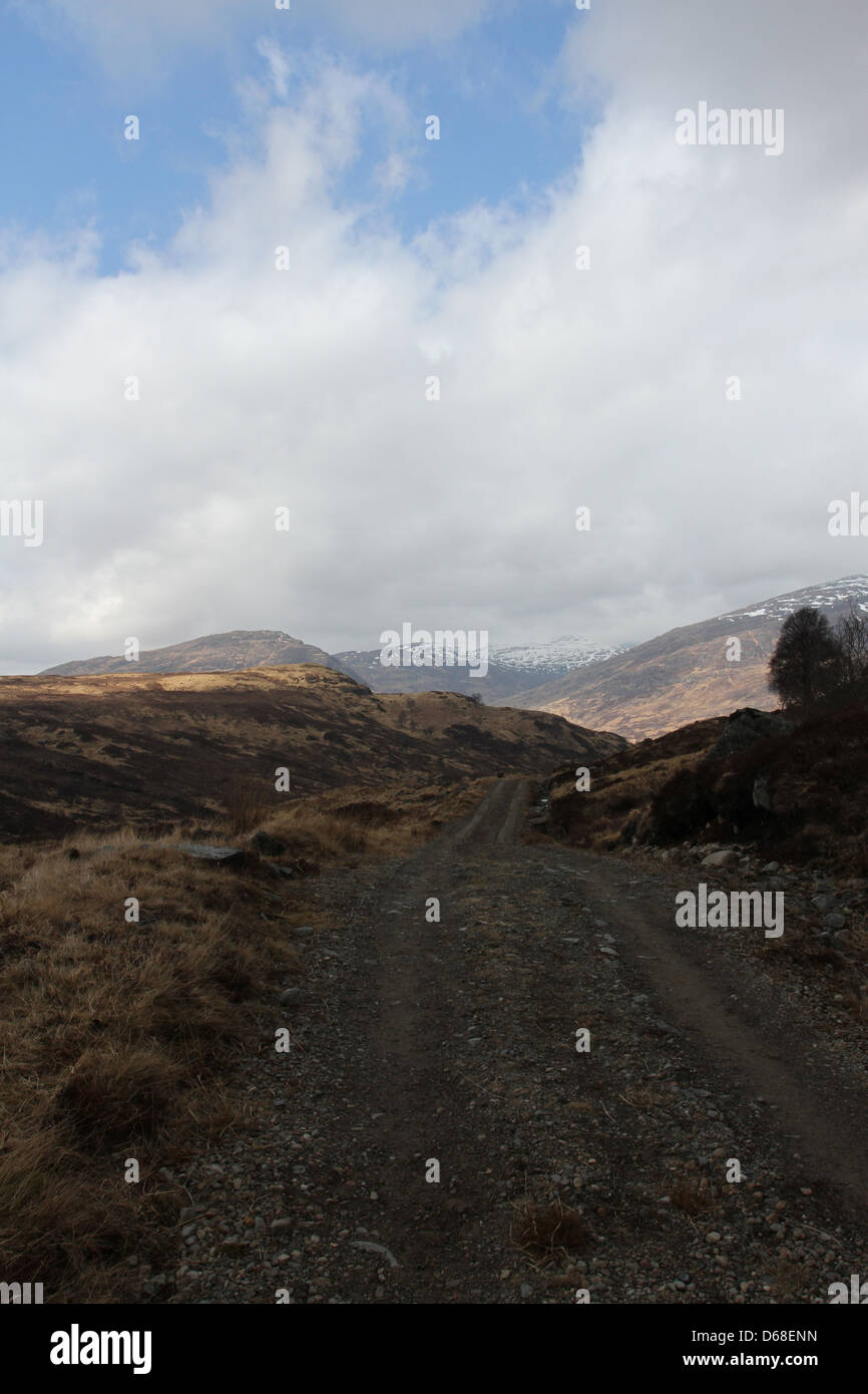 track leading to Loch Treig Scotland April 2013 Stock Photo - Alamy