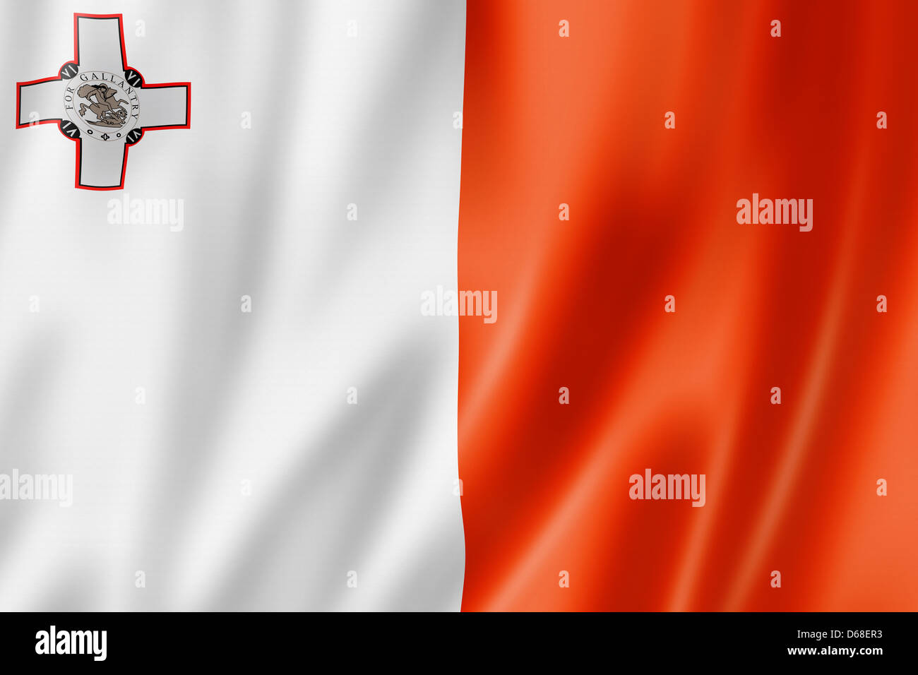 Malta flag, three dimensional render, satin texture Stock Photo - Alamy