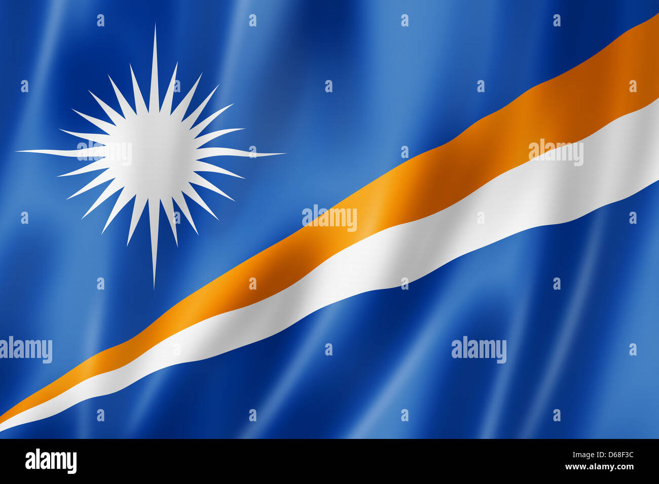 Marshall Islands flag, three dimensional render, satin texture Stock ...