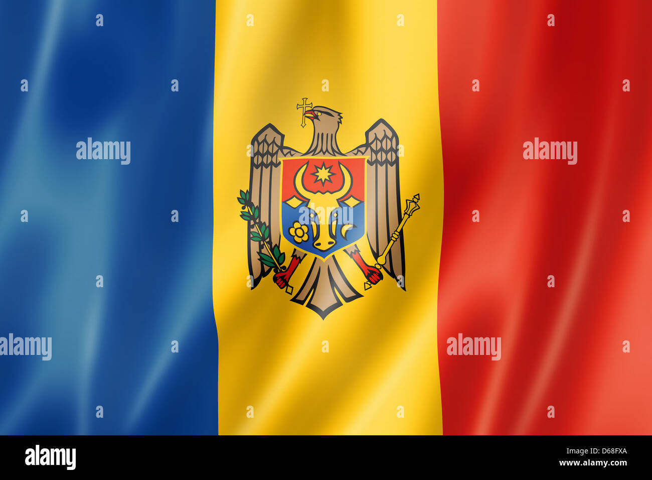 Moldova flag, three dimensional render, satin texture Stock Photo - Alamy