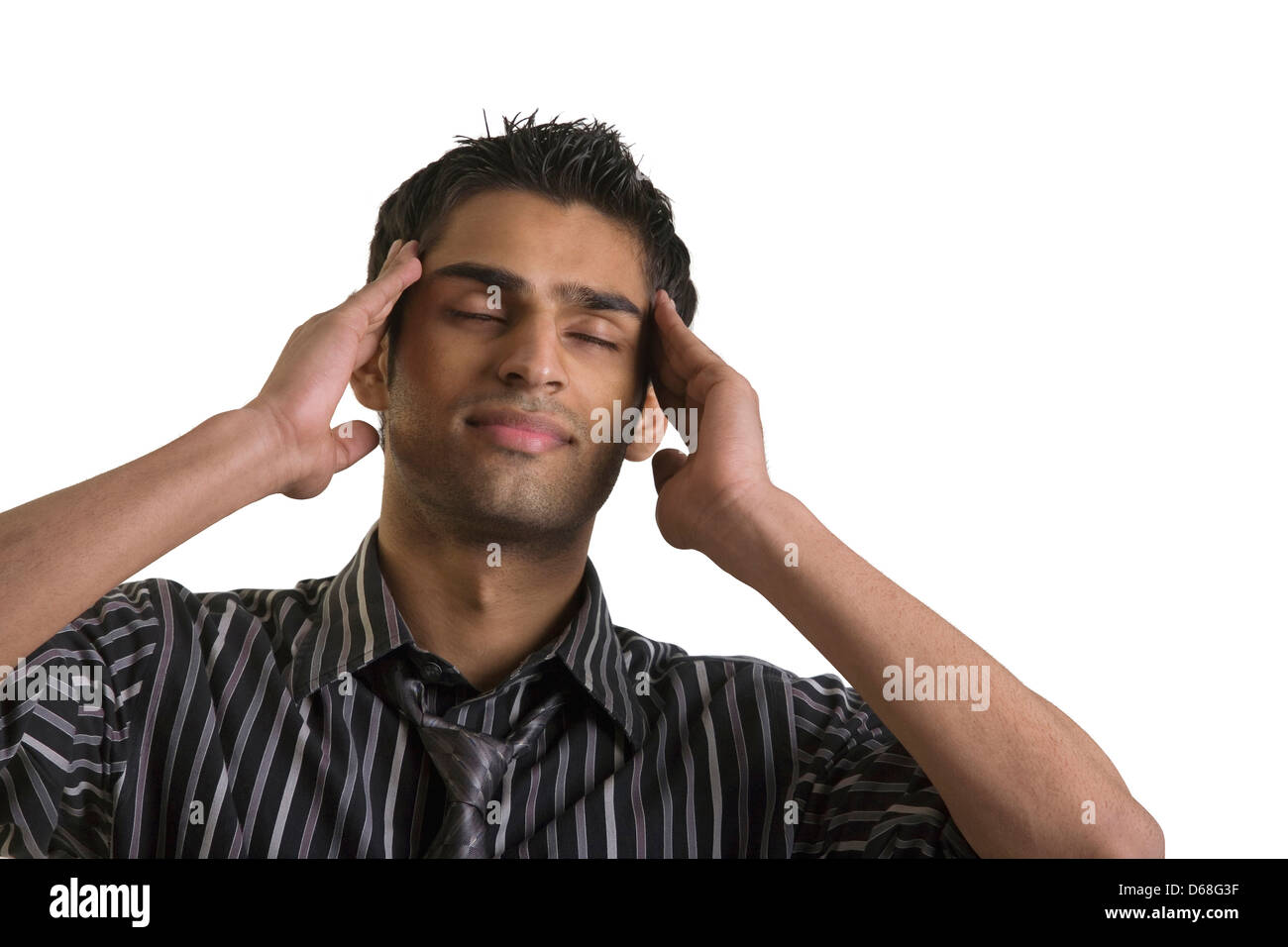Man getting a headache Stock Photo - Alamy