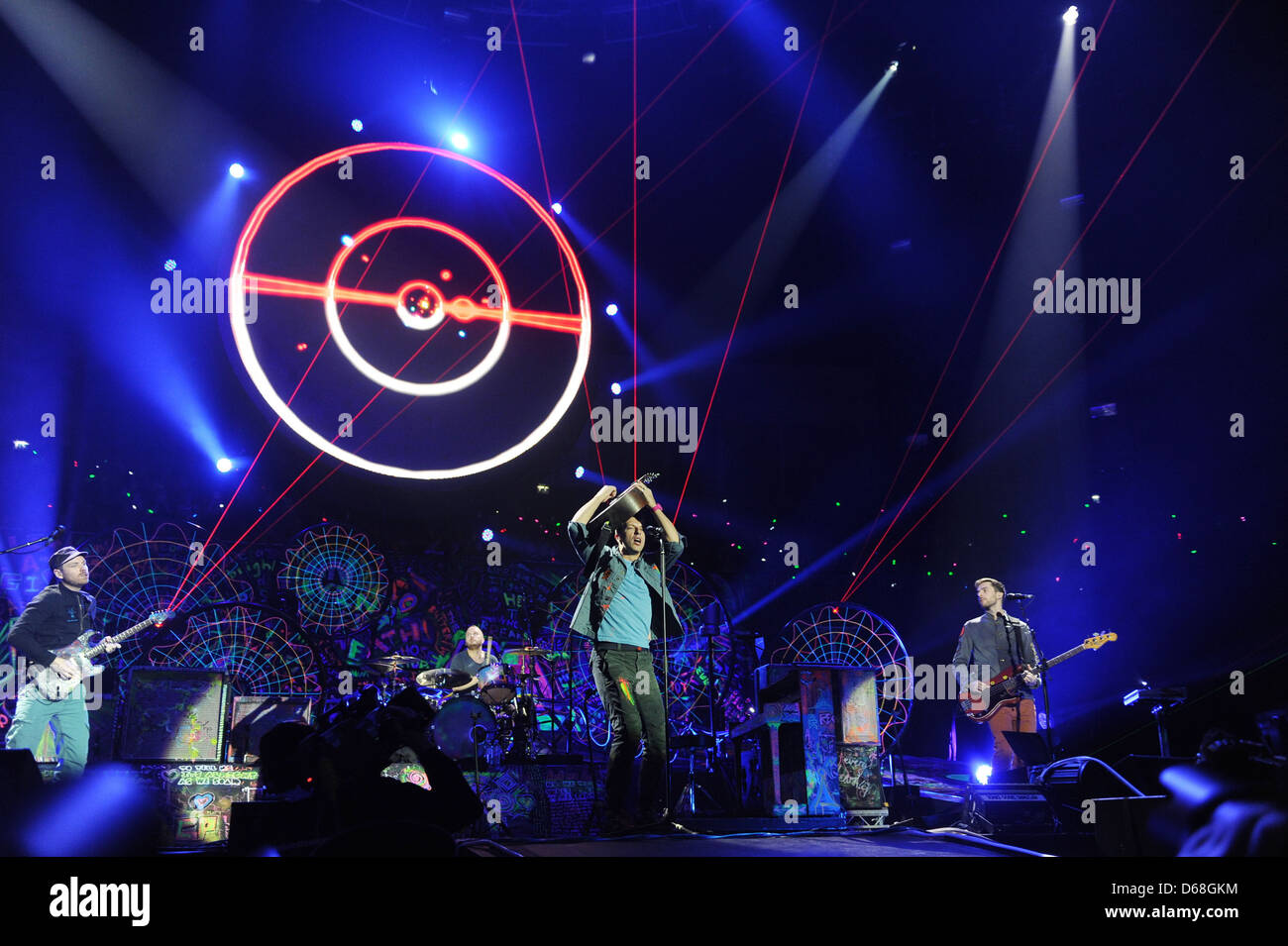 Chris Martin Coldplay perform live at the O2 Arena London, England - 09 ...