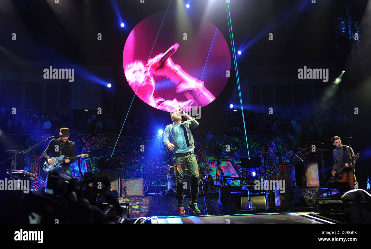Chris Martin Coldplay perform live at the O2 Arena London, England ...