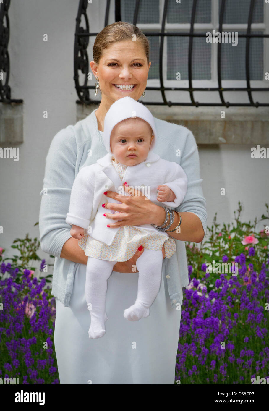 Swedish Crown Princess Victoria holds her daughter Princess Estelle at ...