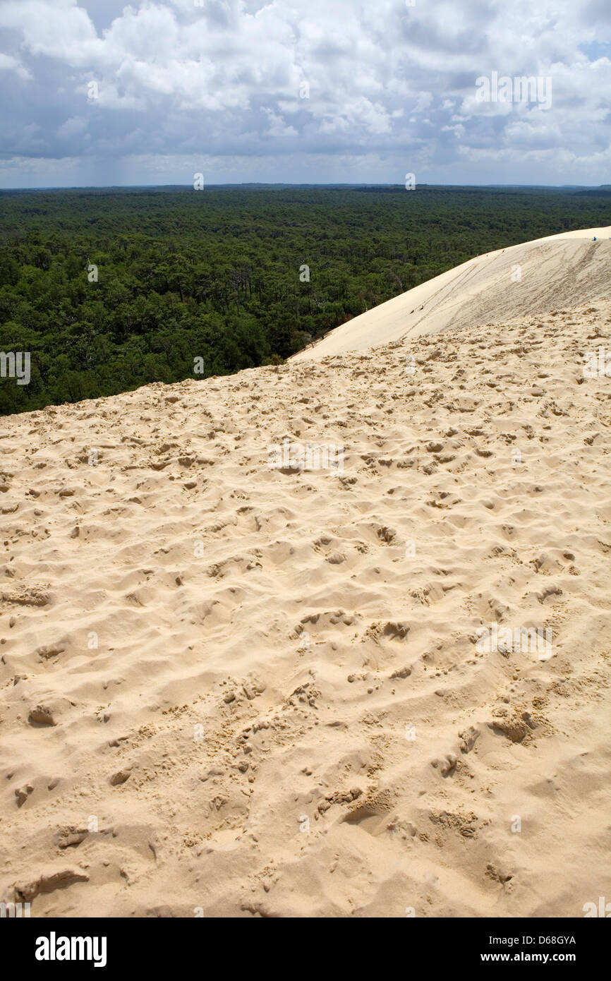 The Famous dune of Pyla, the highest sand dune in Europe, in Pyla Sur ...