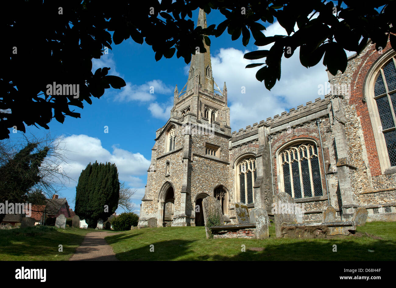 Thaxted, Essex, England. 15 April 2013 Seen here: St John the Baptist ...