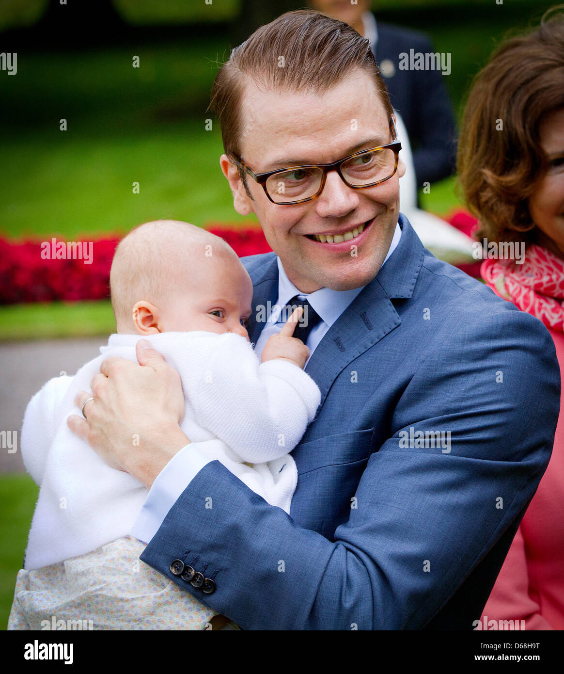 Swedish Prince Daniel with baby Princess Estelle at the courtyard of ...
