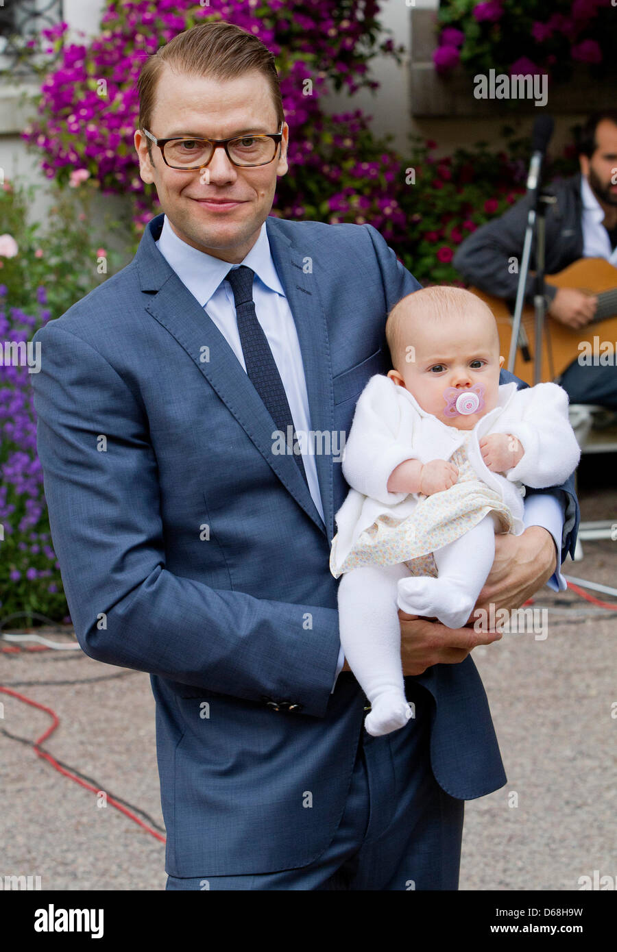 Swedish Prince Daniel with baby Princess Estelle at the courtyard of ...