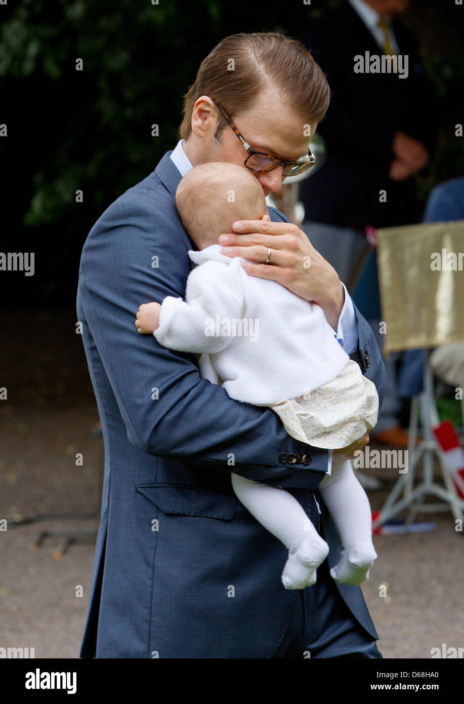Swedish Prince Daniel with baby Princess Estelle at the courtyard of ...