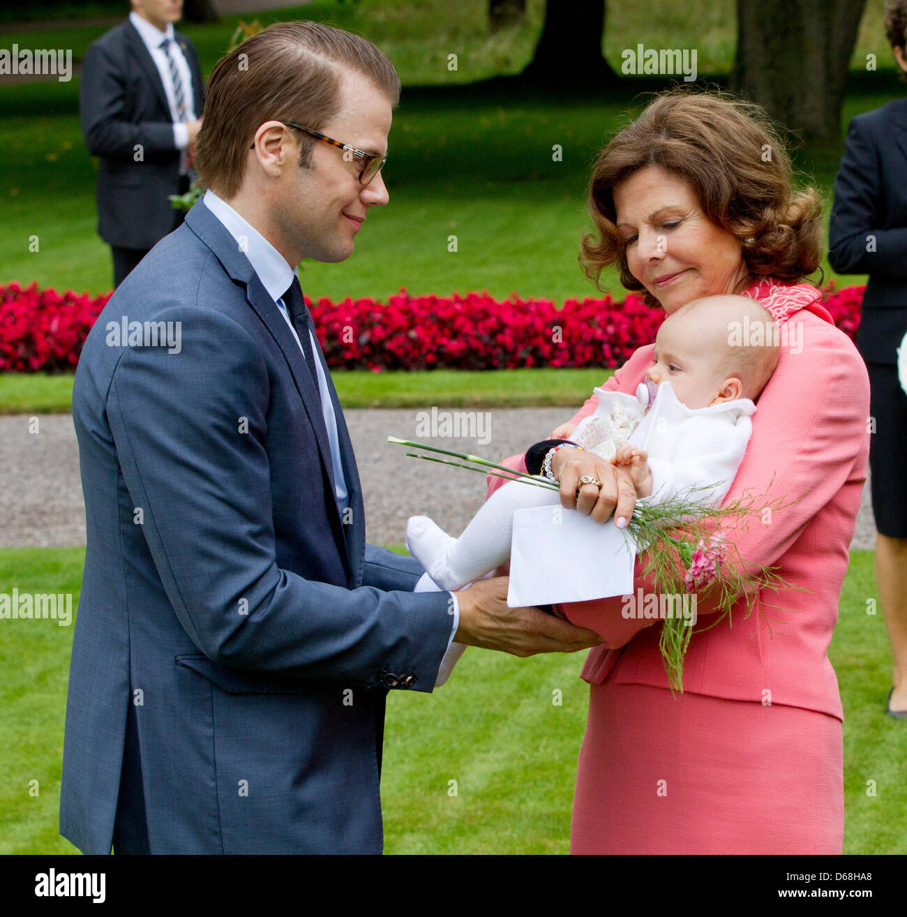 Swedish baby Princess Estelle with Prince Daniel and Queen Silvia at ...