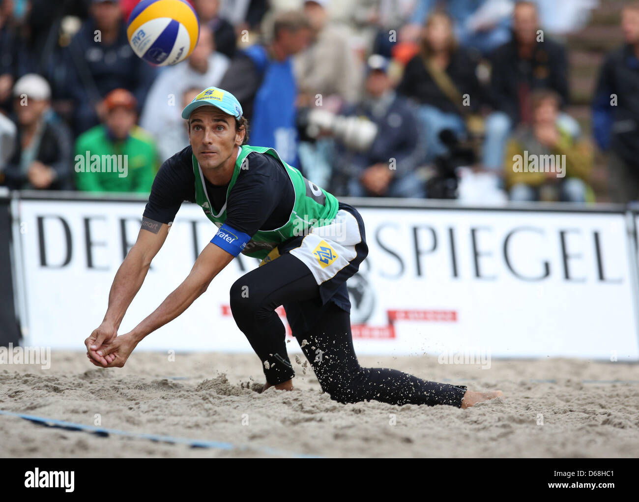 Emanuel Rego prepares for a shot during the Beach Volleyball Grand Slam ...